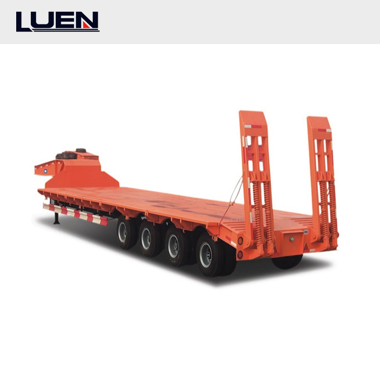 Yellow Hydraulic Single Axle Low Bed Semi Trailer from China ...