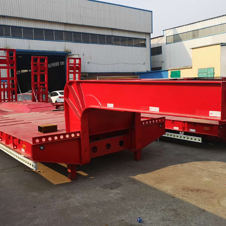 3 Axle Heavy Duty Construction Low Bed Semi Trailer from China ...