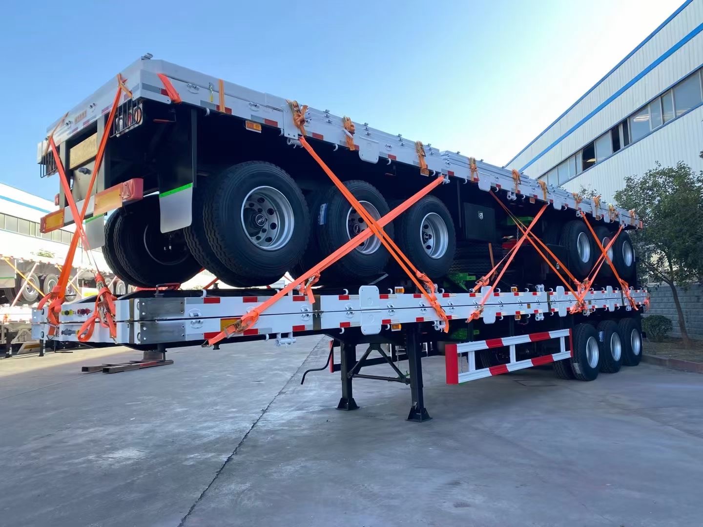 40ft Front Loading 12m Flatbed Semi Trailer from China manufacturer ...