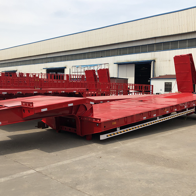 Yellow Hydraulic Single Axle Low Bed Semi Trailer from China ...